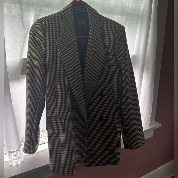 Zara | Jackets & Coats | Zara Houndstooth Oversized Blazer | Poshmark